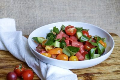 Tomato-Watermelon Summer Salad – Drizzle Kitchen